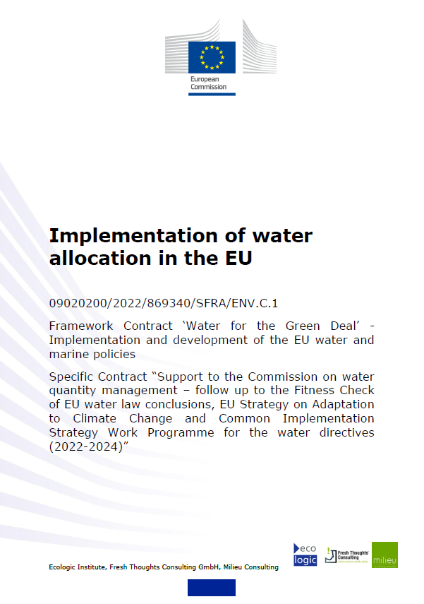 Implementation Of Water Allocation In The Eu Ecologic Institute